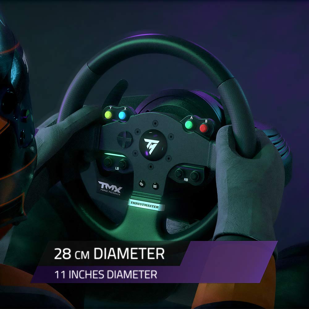 Thrustmaster TMX PRO: Ergonomic racing wheel featuring 3-pedal set with metal pedal heads - Compatible with Xbox One and PC, Works on Xbox Series X|S (Xbox One/)