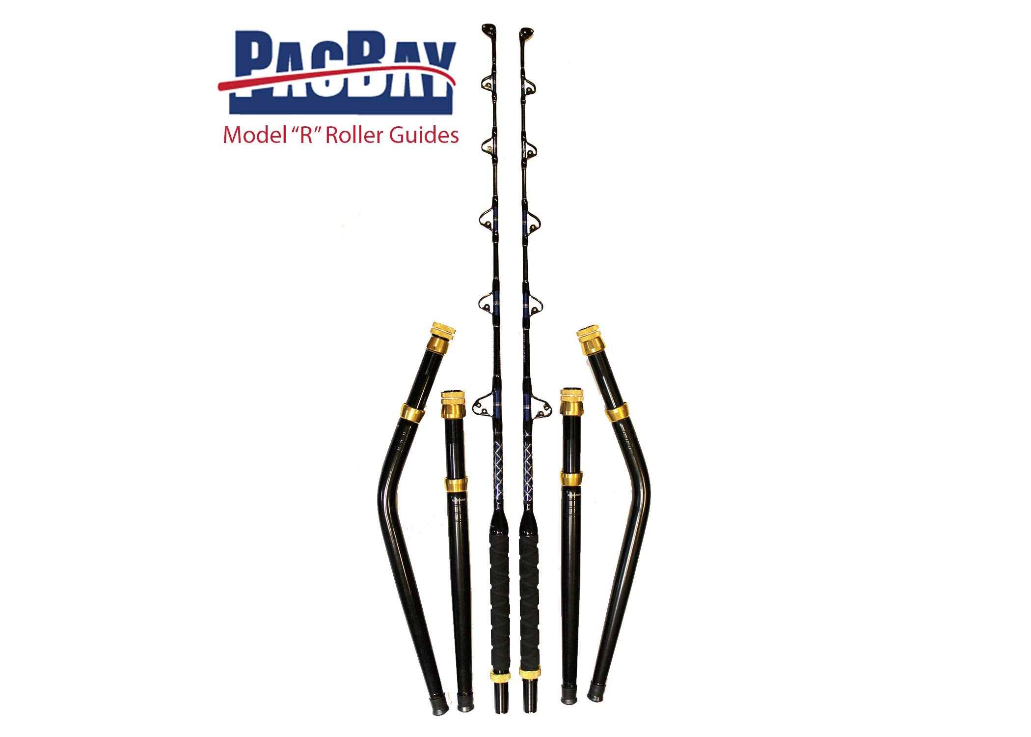 Xcaliber Marine Pair of PRO Tournament Series 6' 80-130 LB Saltwater TROLLING RODS Includes Bent and Straight Butt