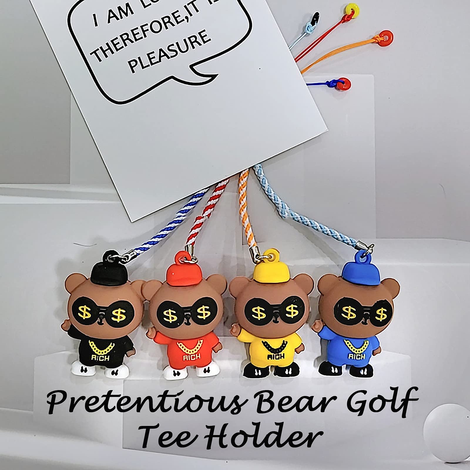 U1-Golf Tee Pretentious Bear Golf Tee Hanger - Putter Keeper-Golf Tee Holder Putter Keeper - Golf Accessories - 4 Types (Golf Tee Hanger)