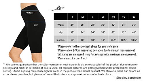 Women Cotton High Waist Active Bermuda Bike Short Leggings 10" Length (Black, X-Large)