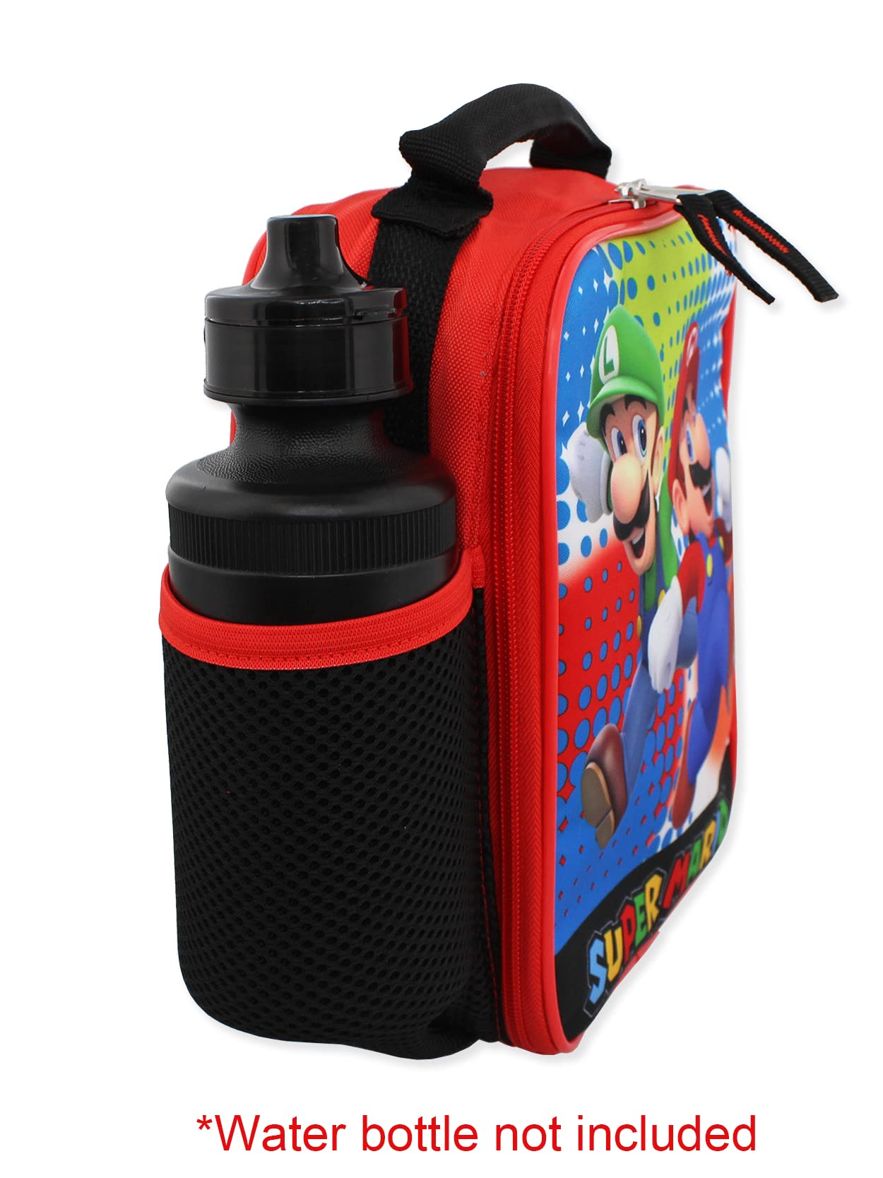 Super Mario Bros Boy's Girl's Soft Insulated School Lunch Box (One Size, Blue)