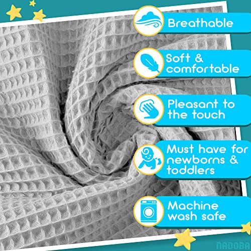 Thermal Baby Blanket for Girls and Boys - Waffle Weave Blanket Satin Baby Blanket - Throw Blanket for Baby Receiving Blankets - Soft Waffle Blanket