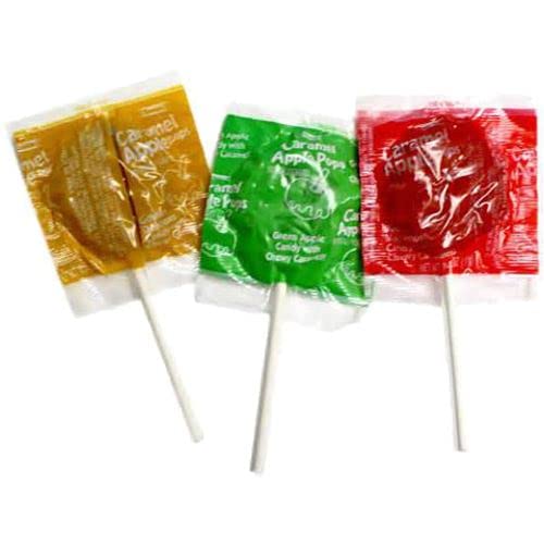 Tootsie Caramel Apple Pops Assorted Apple Orchard 12.7 oz. Lollipops Bags Pack of 3 Limited Edition Fall Favorite