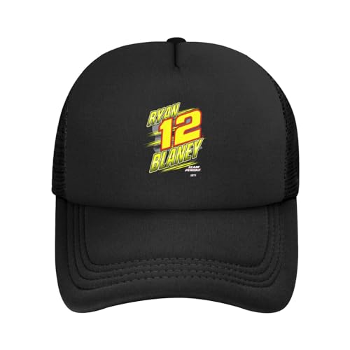 Ryan Blaney 12 Men's Adjustable Mesh Back Cap Curved Bill Snapback Mesh Baseball Cap Breathable Sun Hat