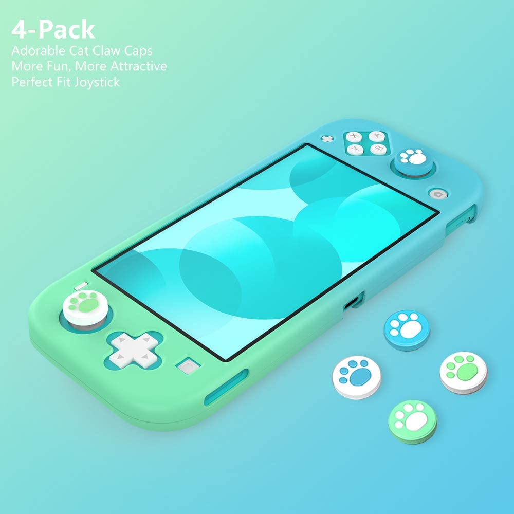 TiMOVO Case Compatible with Nintendo Switch Lite with 2 Screen Protectors & 4 Joystick Caps, Switch Lite Shock-Proof Protective Case Cover Accessories, Blue + Green