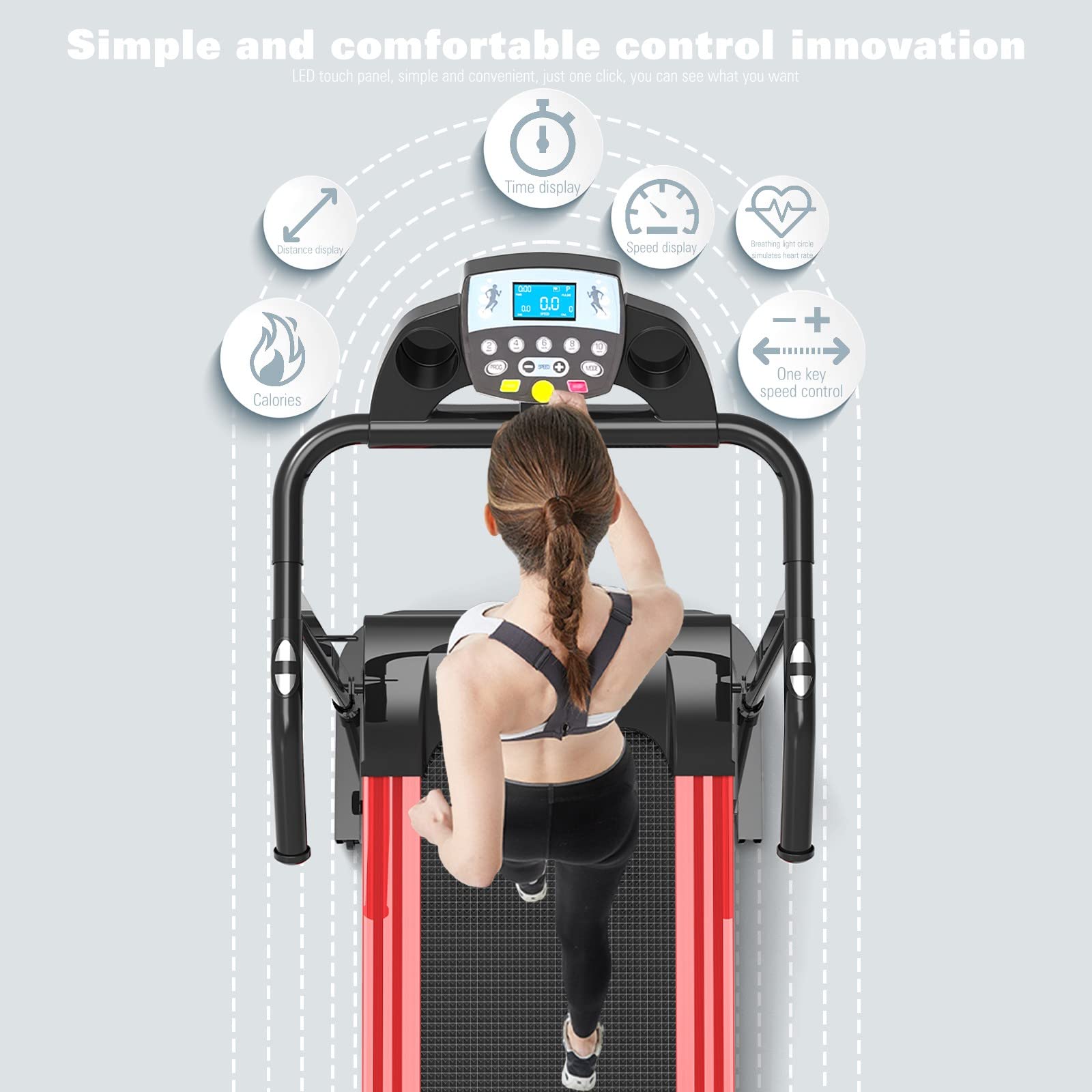 Treadmills for Home, 2 in 1 Under Desk Treadmill 0.5-4 MPH Folding Electric Treadmill Walking Jogging Machine Proform Treadmill for Home Office, Max 220Lb