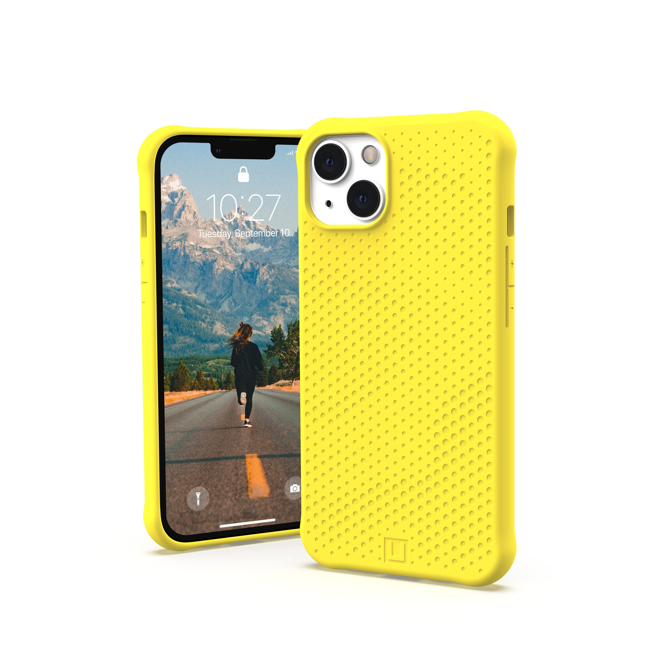 URBAN ARMOR GEAR [U by UAG Designed for iPhone 13 Case Black DOT Slim Fit Lightweight Stylish Pattern Impact Resistant Antimicrobial Protective Phone Cover, [6.1 inch Screen]