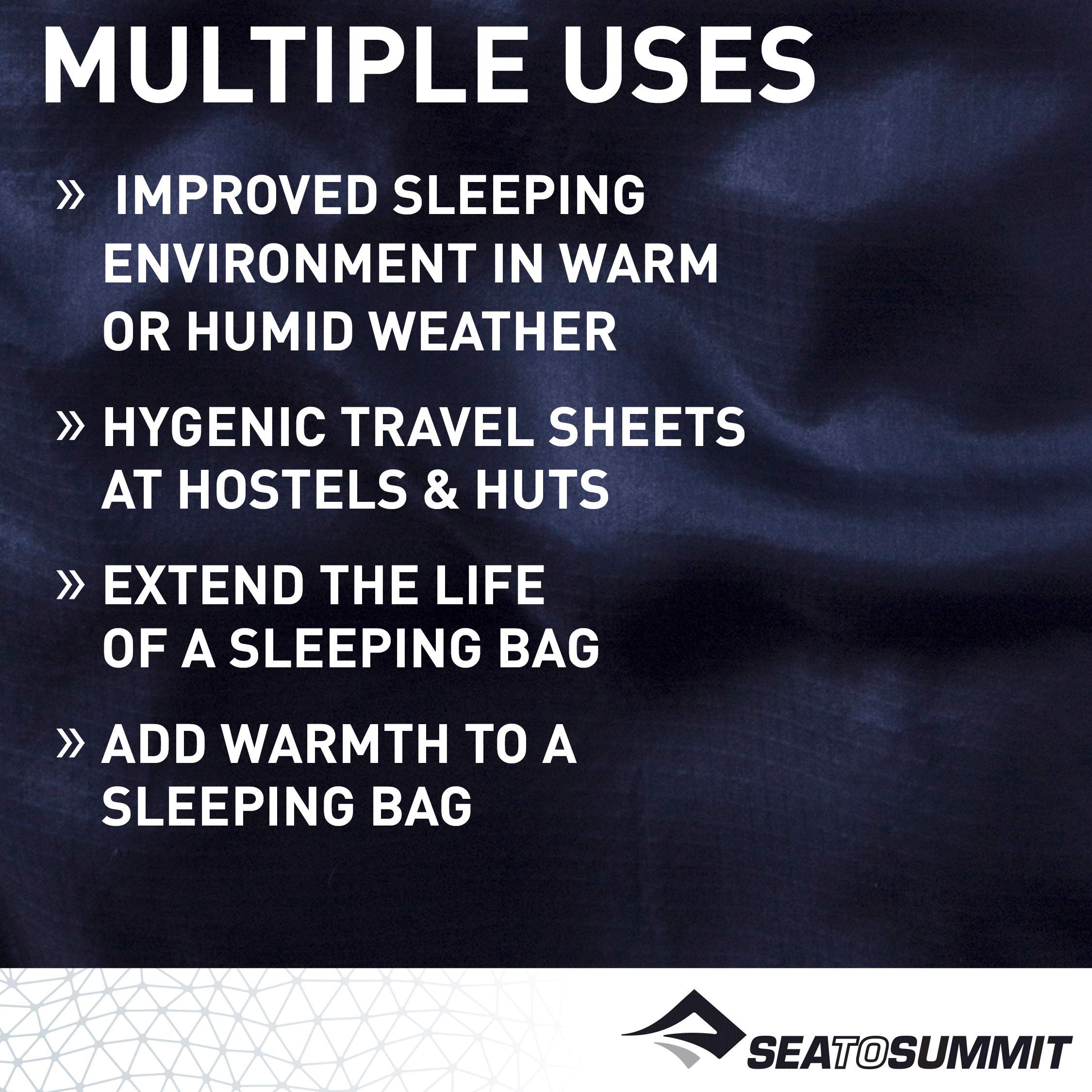 Sea to Summit Premium Silk Sleeping Bag Liner, Traveller w/Pillow Slip (88x37 inches)