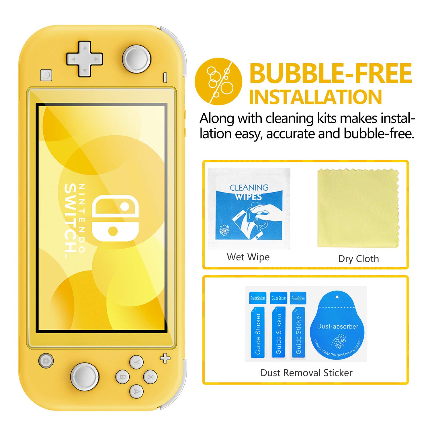 TiMOVO Screen Protector for Nintendo Switch Lite (2 Pack), Anti-Fingerprint & Anti-Bubble Tempered Glass HD Screen Protective Film for Nintendo Switch Lite Console 2019
