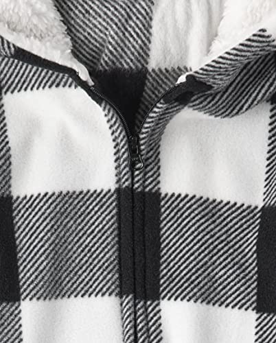 The Children's Place Kids One Piece Family Matching, Christmas Pajama Sets, Fleece, Black/White Check, Large
