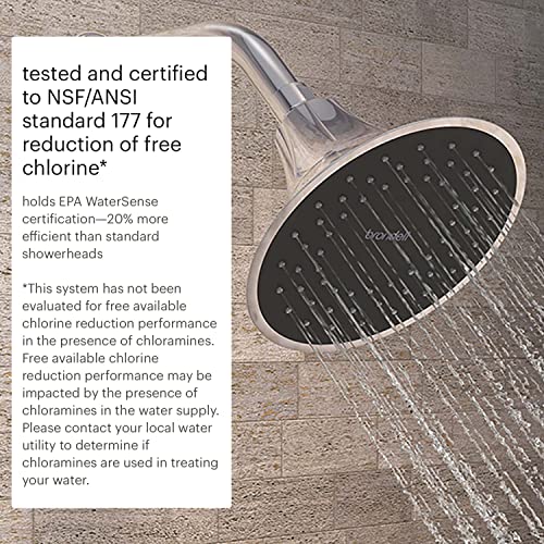 VivaSpring Filtered Shower Head CFSHD25-CG | Chrome Finish with Slate face and Wide Rain Spray | 6 Month Filter FF-15 | 2 Filter Pack
