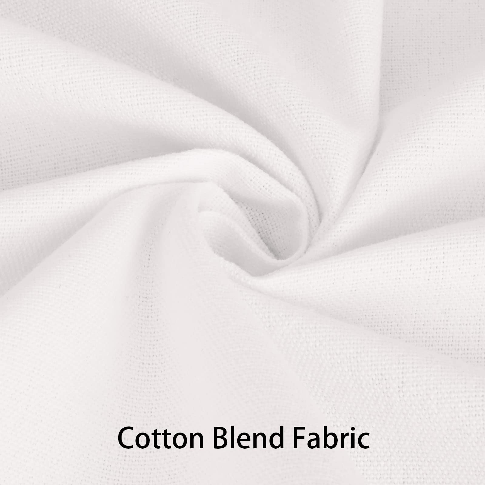 White Kitchen Curtains 36 Inch Cotton Blend Farmhouse Tier Curtains Tab Top Boho Rustic Button Curtains Light Filtering Small Window Curtain for Cafe Bathroom Bedroom Drapes 26''W x 36''L, 2 Panels