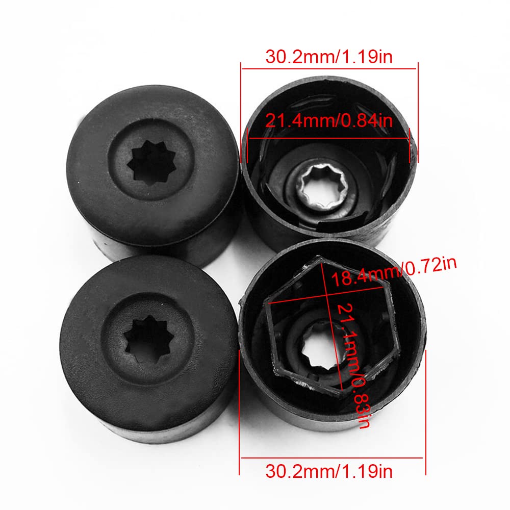 Saihisday Set of 20 Wheel Bolt Lug Nut Cover Cap with Removal Tool Dismantle Replacement for Wheel 1K0 601 173
