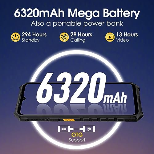 Ulefone Armor X13 Rugged Phone, 12+64GB, 50MP Rear Camera, 24MP Night Vision Camera, Android 13 OS Rugged Smartphone, 6.52β Screen, 6320mAh, NFC, GPS, Dual 4G Unlocked Phones- Orange