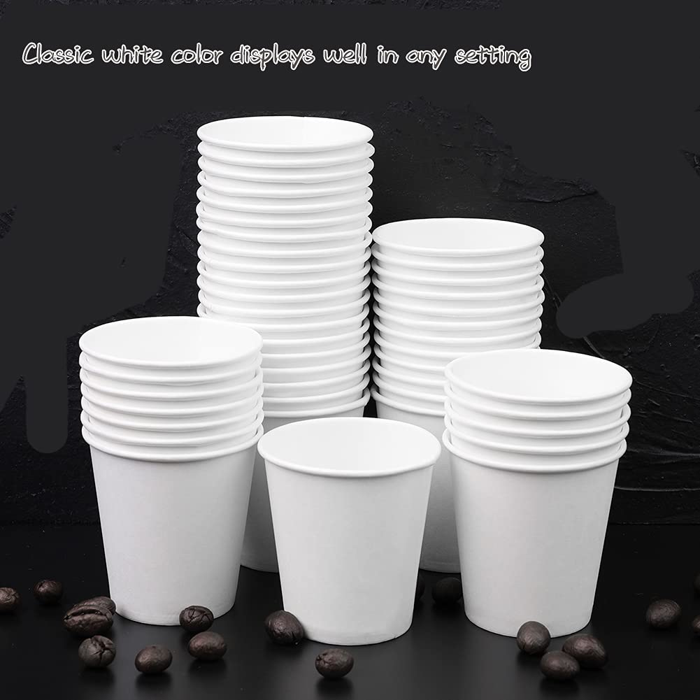 Wuadua [300 Pack] 3 oz Disposable Paper Cups, Bathroom Paper Cups, White Espresso Cups, Small Paper Cups for Bathroom, Kitchen,Tasting, Party and Event