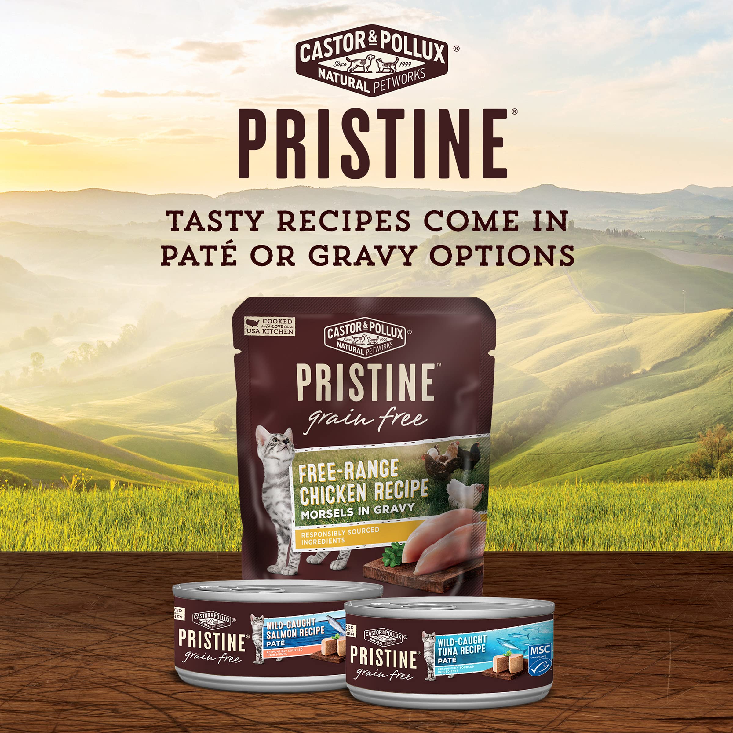 PRISTINE Grain Free Free-Range Chicken Recipe Morsels In Gravy Wet Cat Food