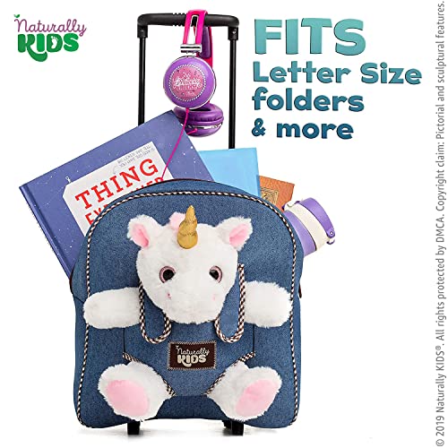 Unicorn Rolling Backpack for Girls, Kids Suitcase with Wheels, Kids Luggage, Toddler Suitcase