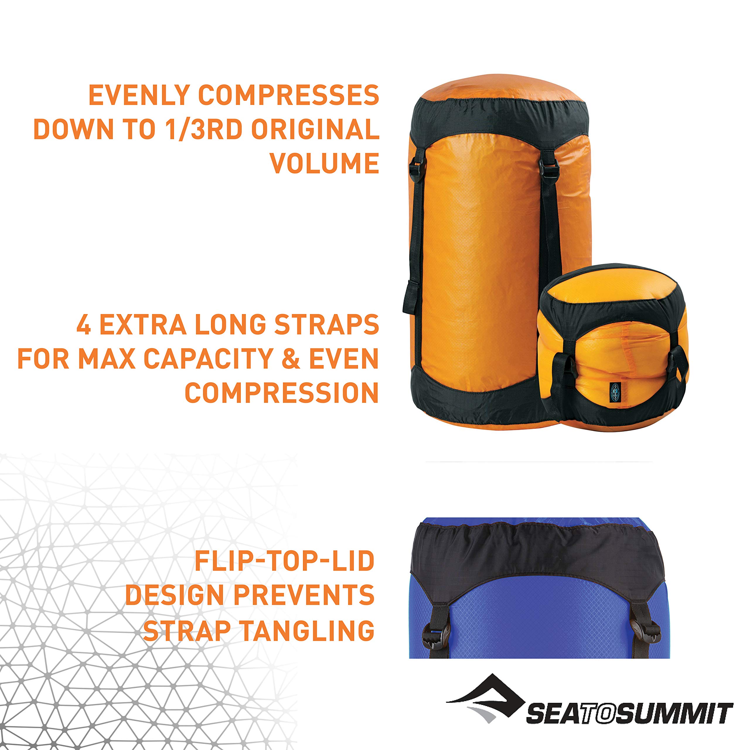 Sea to Summit Ultra-SIL Compression Sack, Ultralight Outdoor and Travel Storage, Small / 10 Liter, Yellow