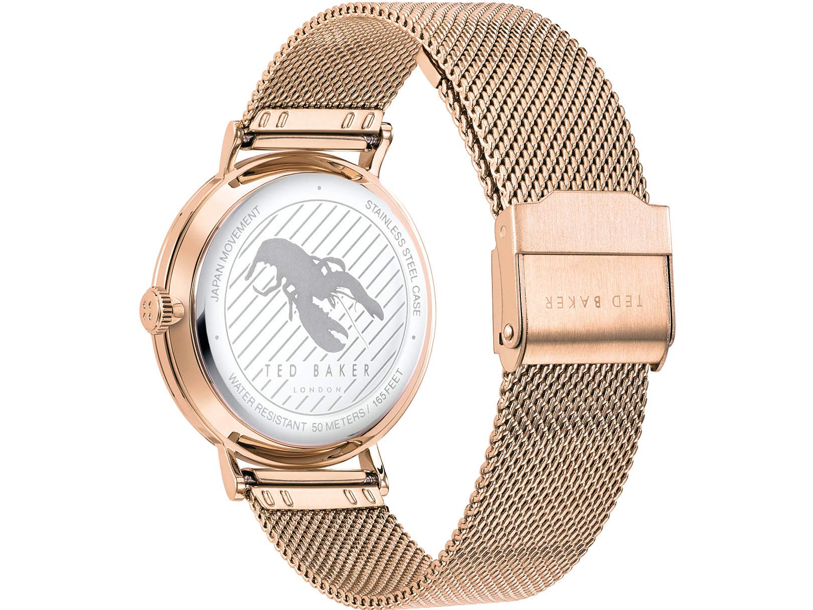 Ted Baker PHYLIPA Flowers Women's Rose Gold Stainless Steel Mesh Band Watch (Model: BKPPFF901)