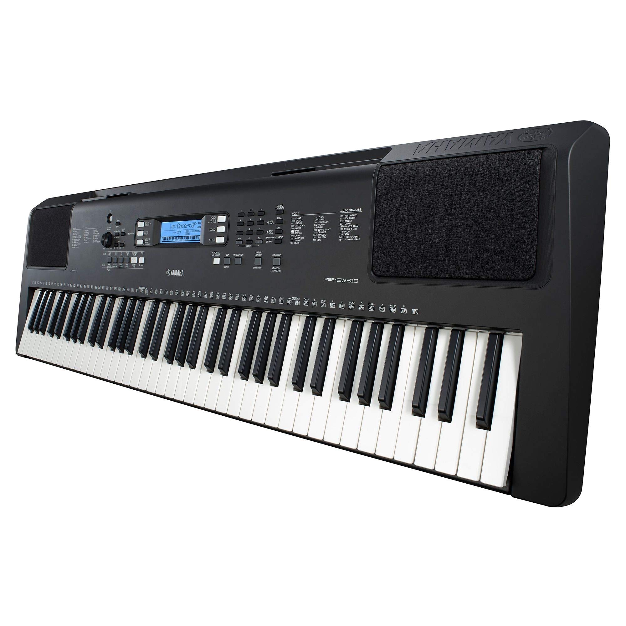 Yamaha PSR-EW310 PKS 76-Key Premium Keyboard Pack with Power Supply, X-Style Stand, and Headphones, YAM PSREW310