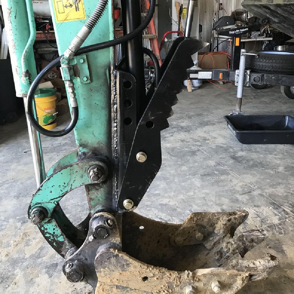 Titan Attachments 24in Hydraulic Backhoe Thumb Excavator Attachment, 7/16in Thickness Heavy-Duty Weld-On Mechanical Thumb with Hydraulic Cylinder