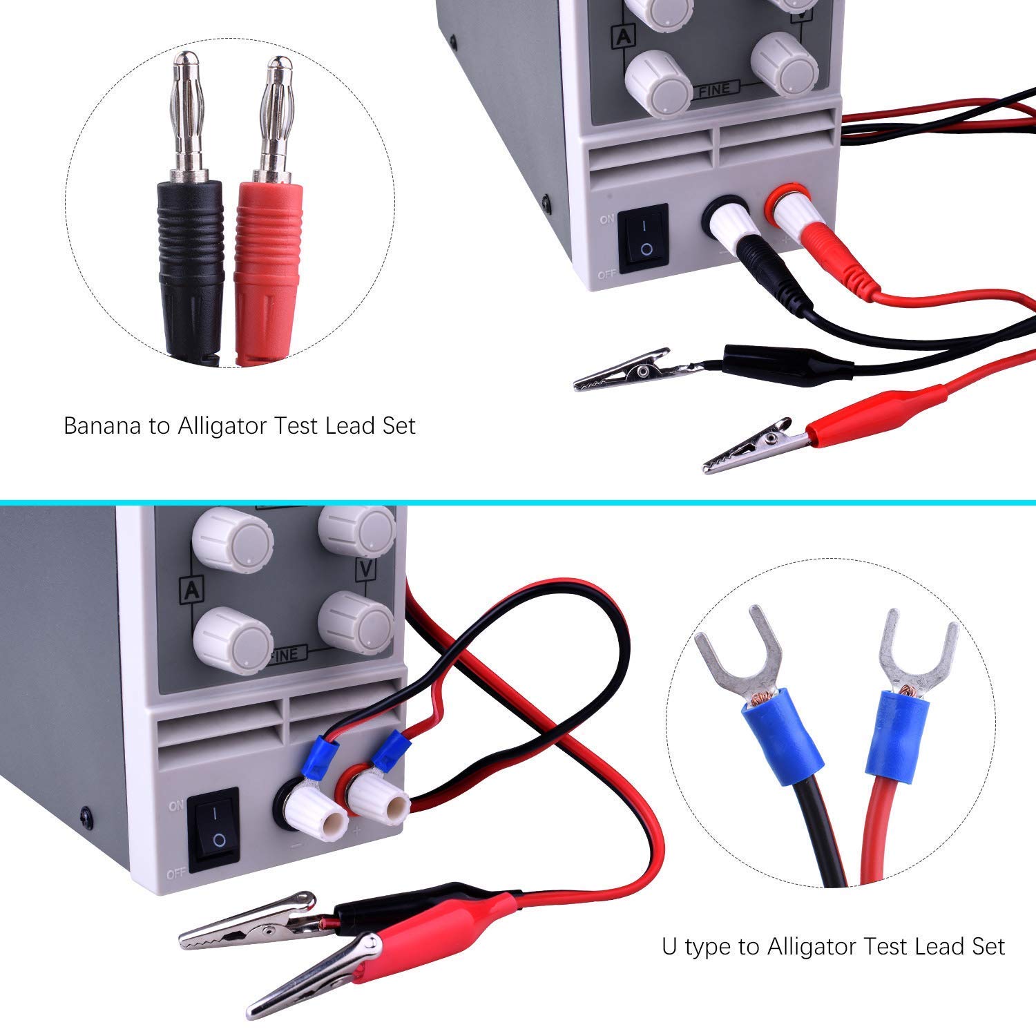 UNIROI DC Power Supply Variable(0-30 V 0-5 A),Adjustable Switching Regulated Power Supply Digital,3-Digit Alligator Leads Input Power Cord (UC305)