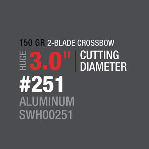 Swhacker SWH00251 2 Blade 150 Grain 3" Cut - Crossbow 3 Pack with Practice Head Silver