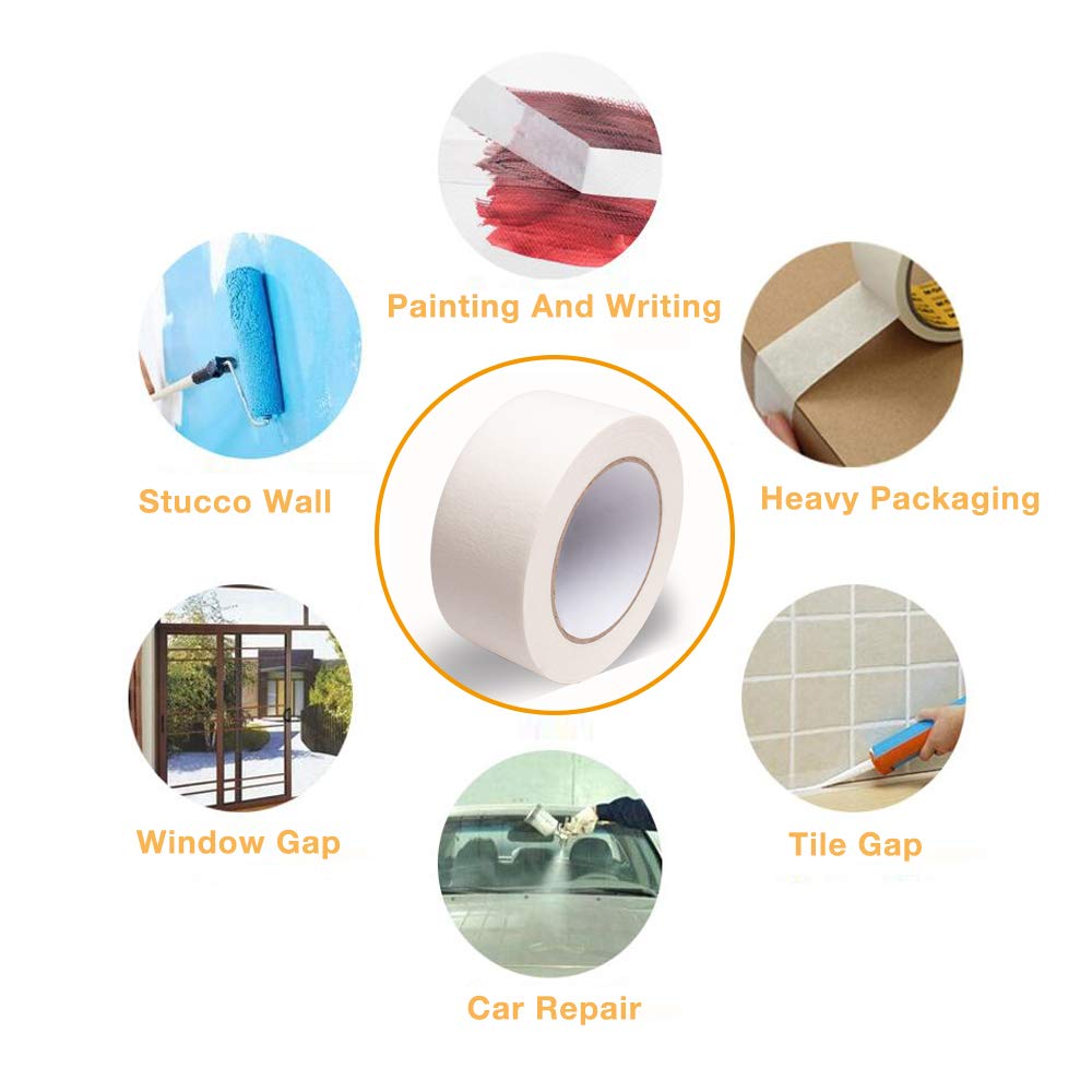 YouKing YOUKIN White Masking Tape, Multi-Use, Easy Tear Painter’s Tape. 2In X 55Yard Best for Home and Office (1roll 2" x 55yard)