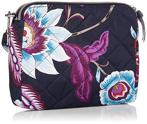 Vera Bradley Women's Performance Twill RFID Medium Triple Compartment Crossbody Purse, Mayfair in Bloom, One Size