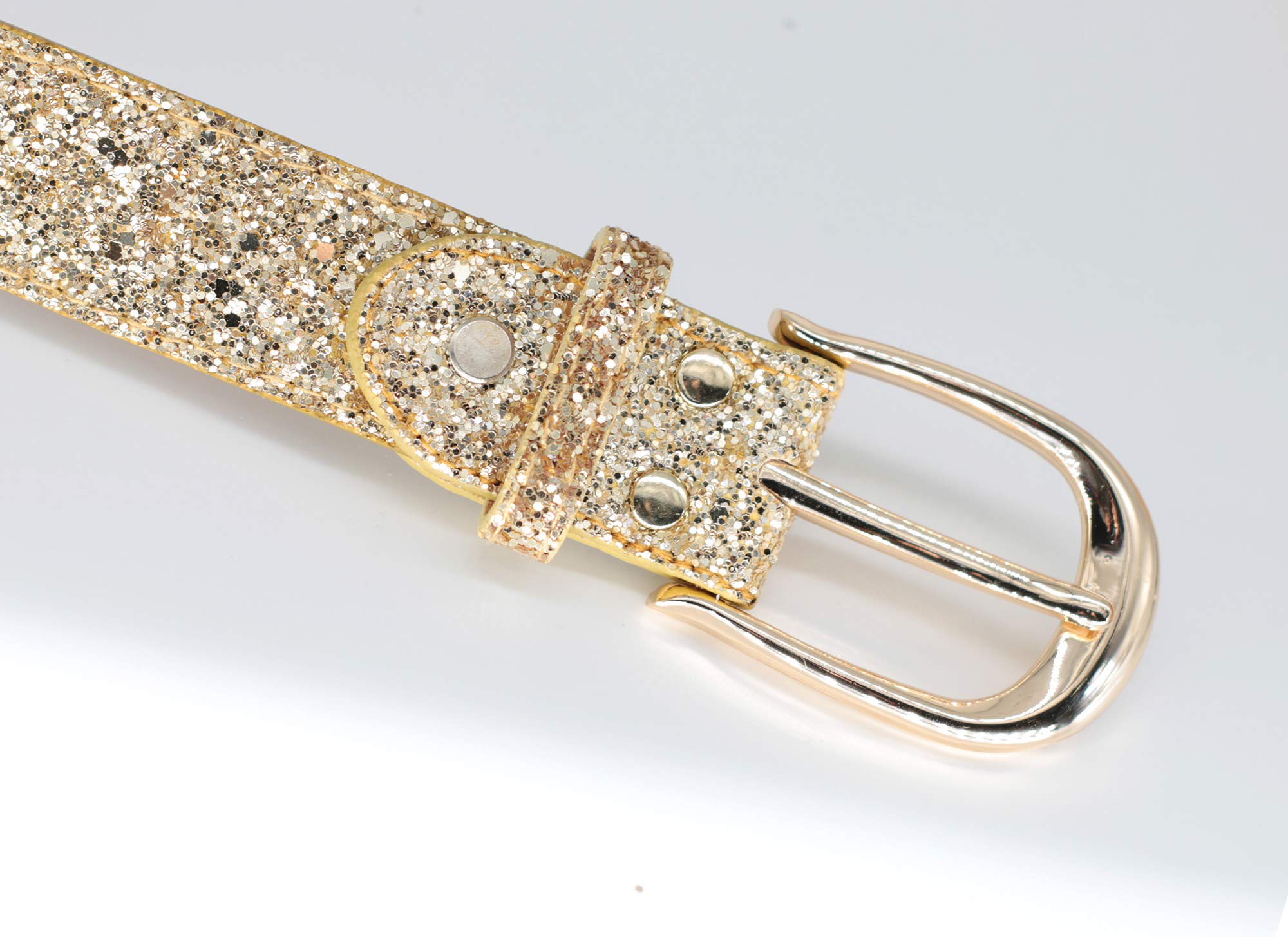 Sequin Belts for Women Rhinestone Jeweled Belts Black Silver Gold