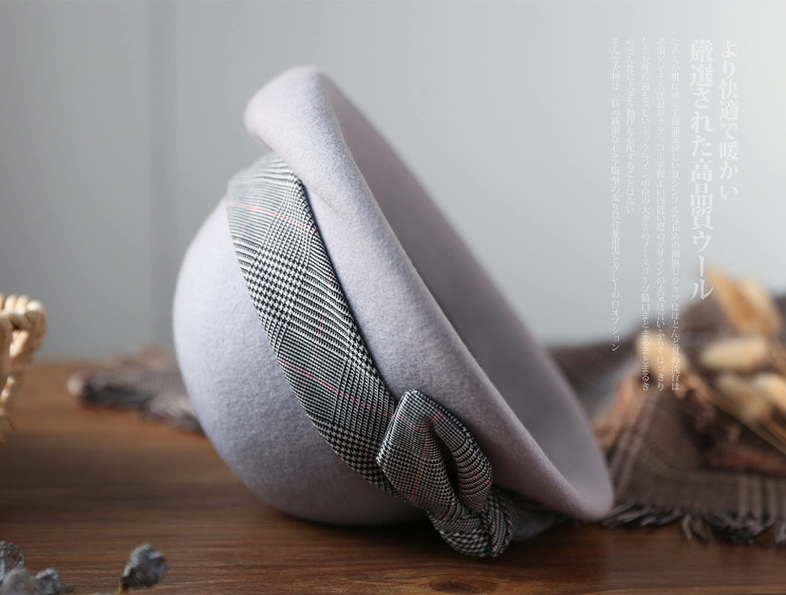 Wool hat Women's Autumn and Winter All-Match Beret Women's British Retro Woolen hat Elegant Small hat Female Celebrity