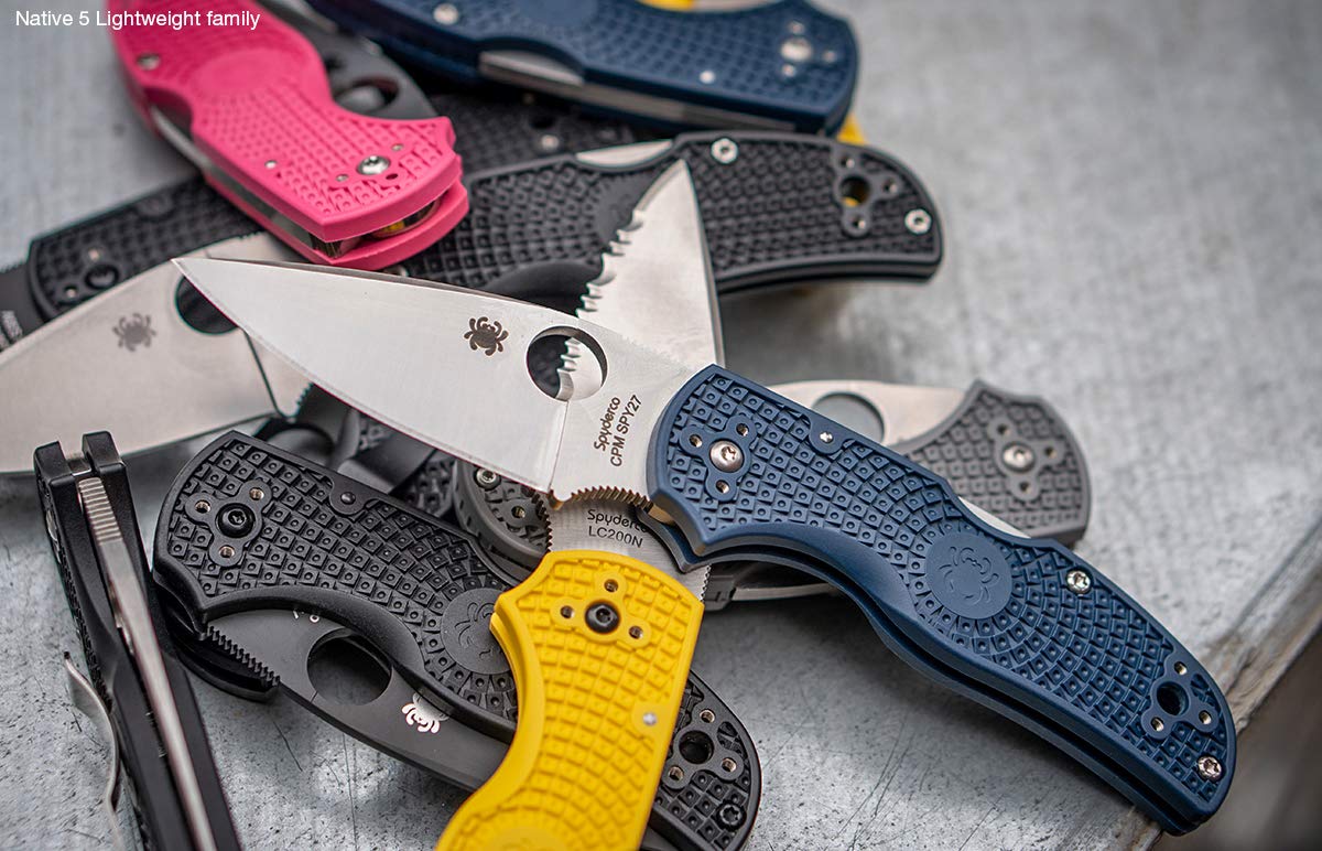 Spyderco Native 5 Signature Knife with 2.95" CPM S30V Black Steel Blade and Black FRN Handle - PlainEdge - C41PBBK5