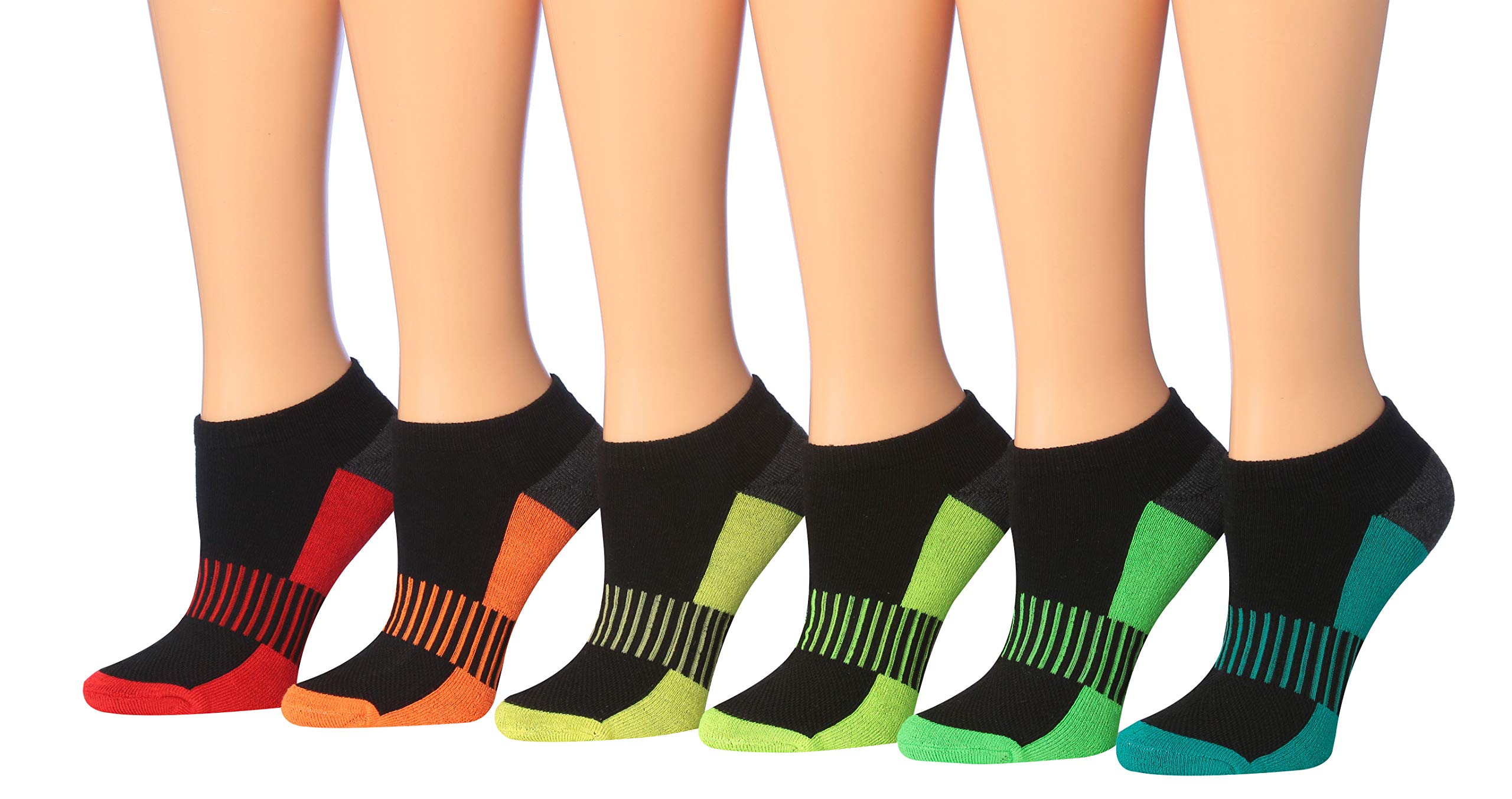 Tipi Toe Women's 12-Pairs Low Cut Athletic Sport Peformance Socks, (sock size 9-11) Fits shoe size 6-10, WS18-12