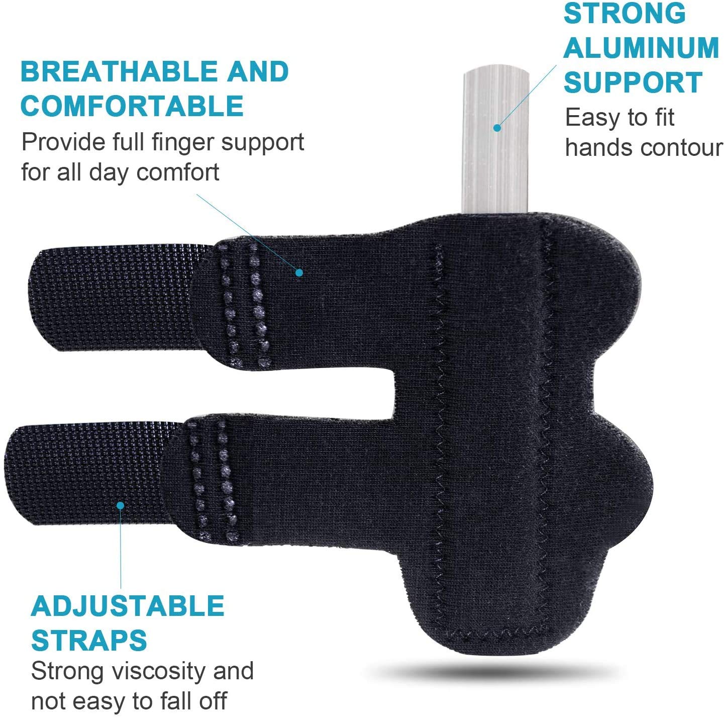 Trigger Finger Splints, Finger Brace for Broken Finger, Finger Knuckle Immobilization for Arthritis Pain, Sport Injuries, Basketball, Baseball, Bowling (Normal, Adult)