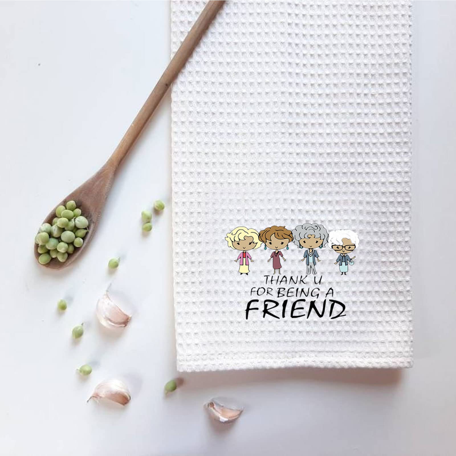ZJXHPO TV Show Quote Inspired Best Friend Housewarming Gift Kitchen Towel Dishcloth , Polyester for Kitchen Decor (Friends)