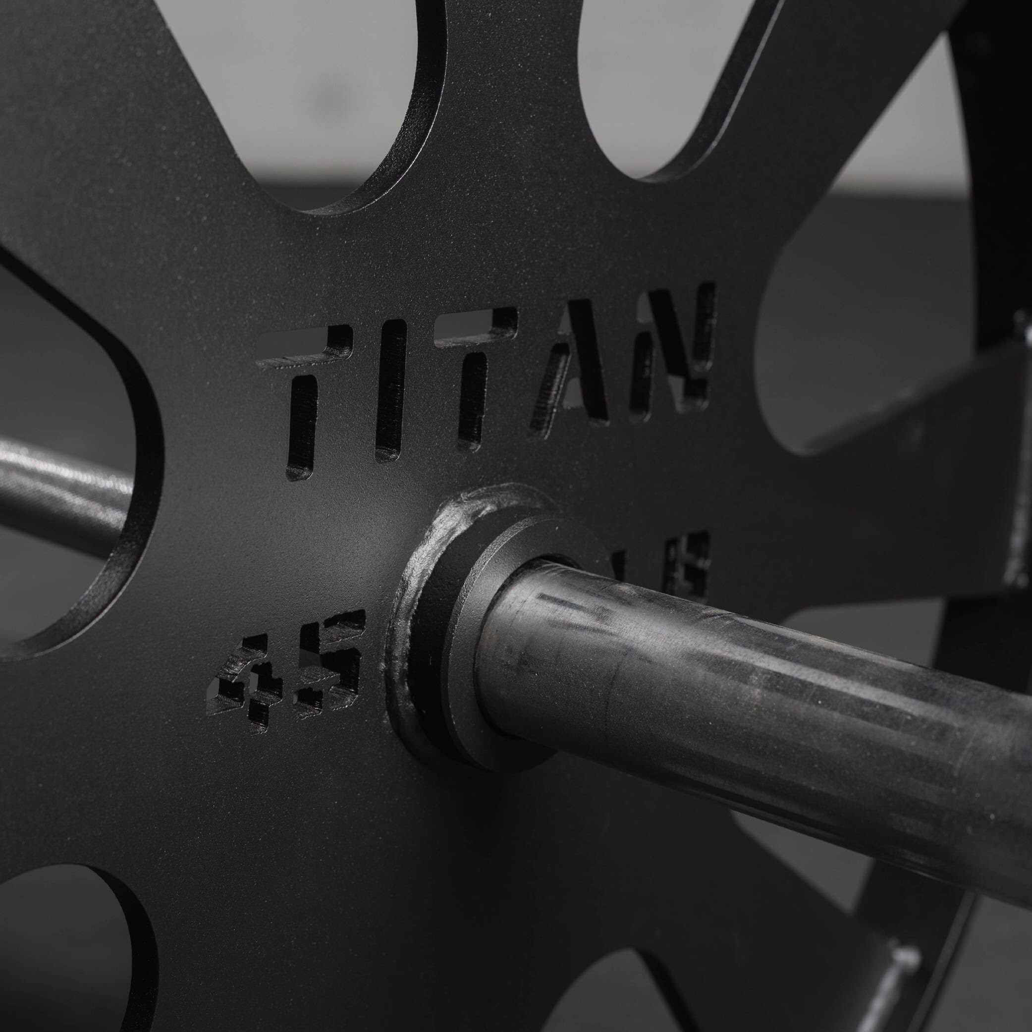 Titan Fitness Wagon Wheel Pulling Blocks, 45 LB Pair, 26-inch Steel Deadlift Pulling Weight Plates