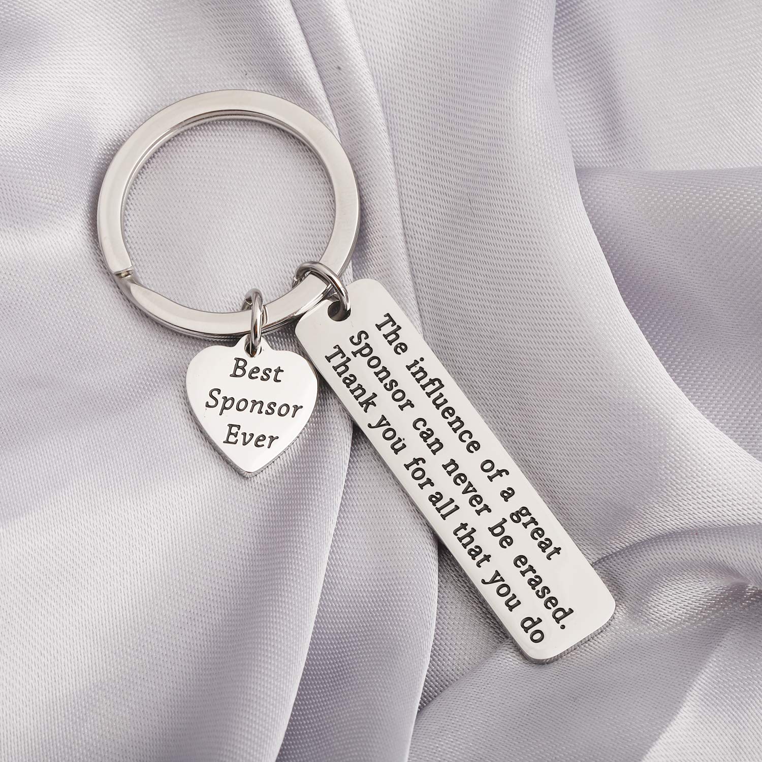 Sponsor Gift The Influence of A Great Sponsor Can Never Be Erased Keychain Thank You Gift AA,NA Sponsor Gift (Sponsor Keychain)