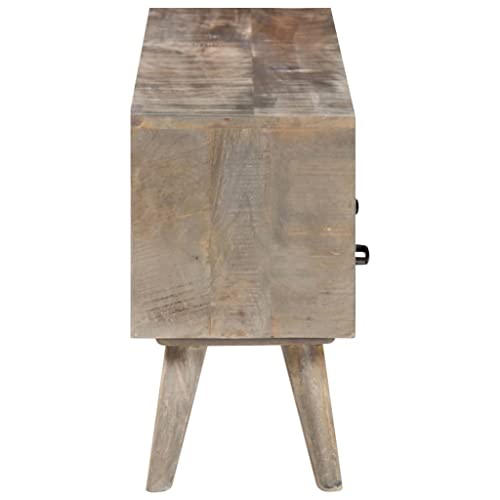 THYUOVAI TV Cabinet,Media Cabinet Tv Console Stereo Cabinet Low Board Suitable for Living Room,Bedroom,Closet,Hallway,Foyer,Office Gray 51.2"x13.8"x20.1" Solid Rough Mango Wood