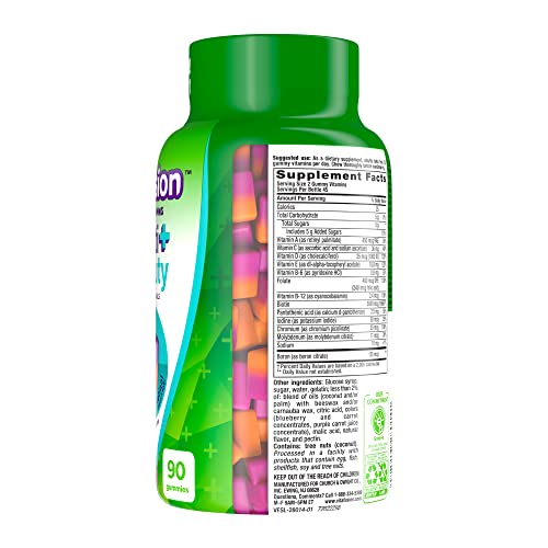 Vitafusion Multivitamin Plus Beauty β 2-in-1 Benefits β Adult Gummy with Hair, Skin & Nails Support (Biotin & Retinol β Vitamin A RAE) Daily, 90 Count