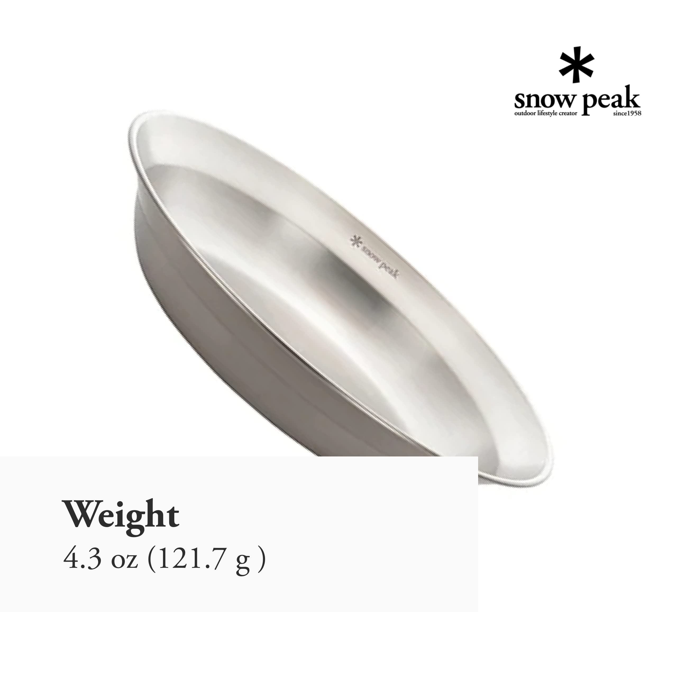 Snow Peak Tableware Dish, TW-032, Stainless Steel, Lightweight for Camping Everyday Use, Made in Japan, Lifetime Product Guarantee