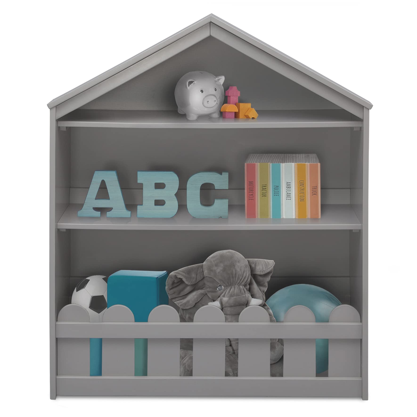 Serta Happy Home Storage Bookcase - Ideal for Books, Decor, Homeschooling & More, Grey