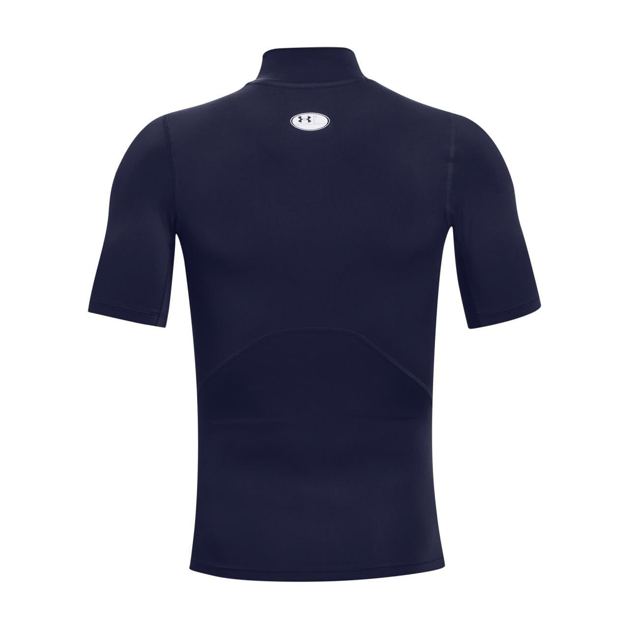 Under Armour Men's HeatGear Armour Comp Mock Short Sleeve T-Shirt, Midnight Navy (410)/White, Medium