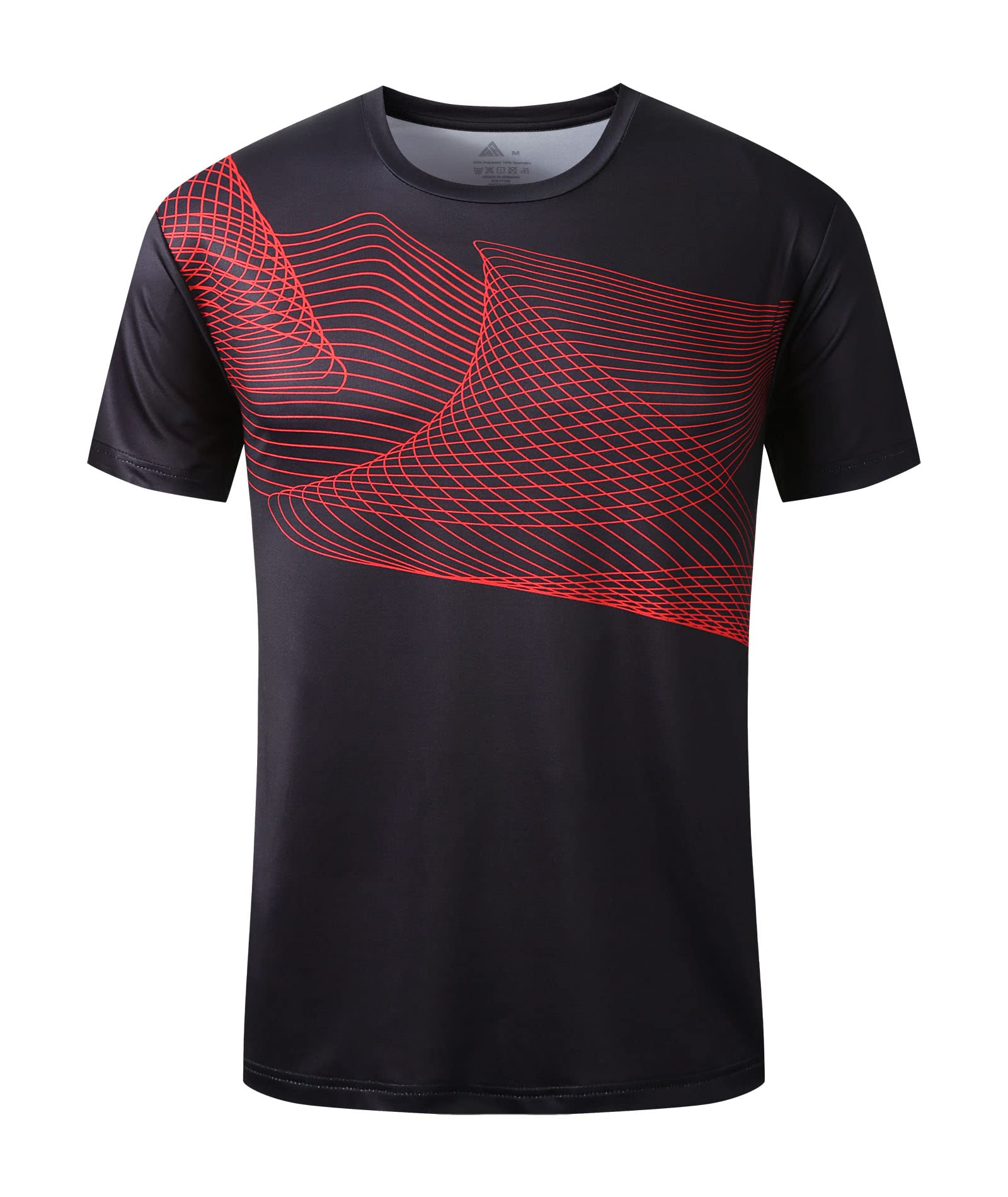 ZITY Mens Workout Shirts 3XL Dry Fit Big and Tall Running T Shirt (Greyred,3XL)