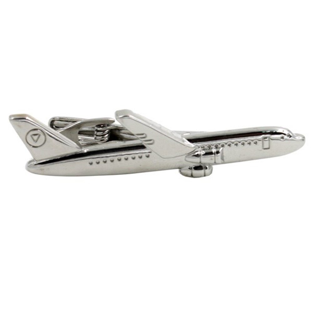 ProCuffs Airplane Tie Clip Pilot Jet Army Tie Clip Blk Wedding Bar Clasp