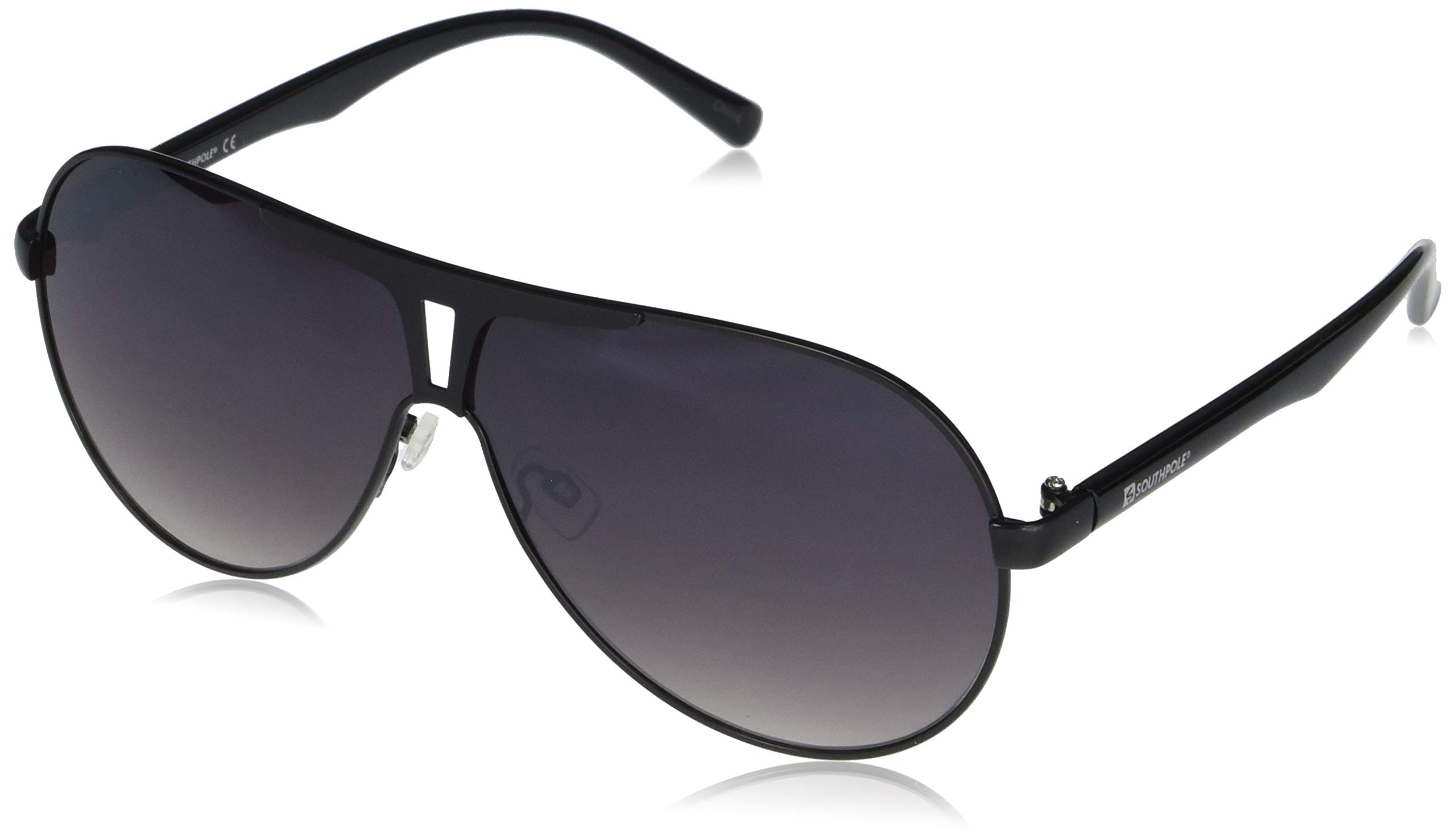 SOUTHPOLE 5036SP Shield UV Protective Metal Aviator Pilot Sunglasses. Cool Gifts for Men, 142 mm, Matte Black