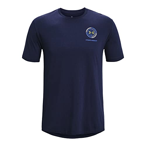 Under Armour Men's Engineered Compass Short Sleeve T-Shirt, (410) Midnight Navy / / Green Tonic, Large