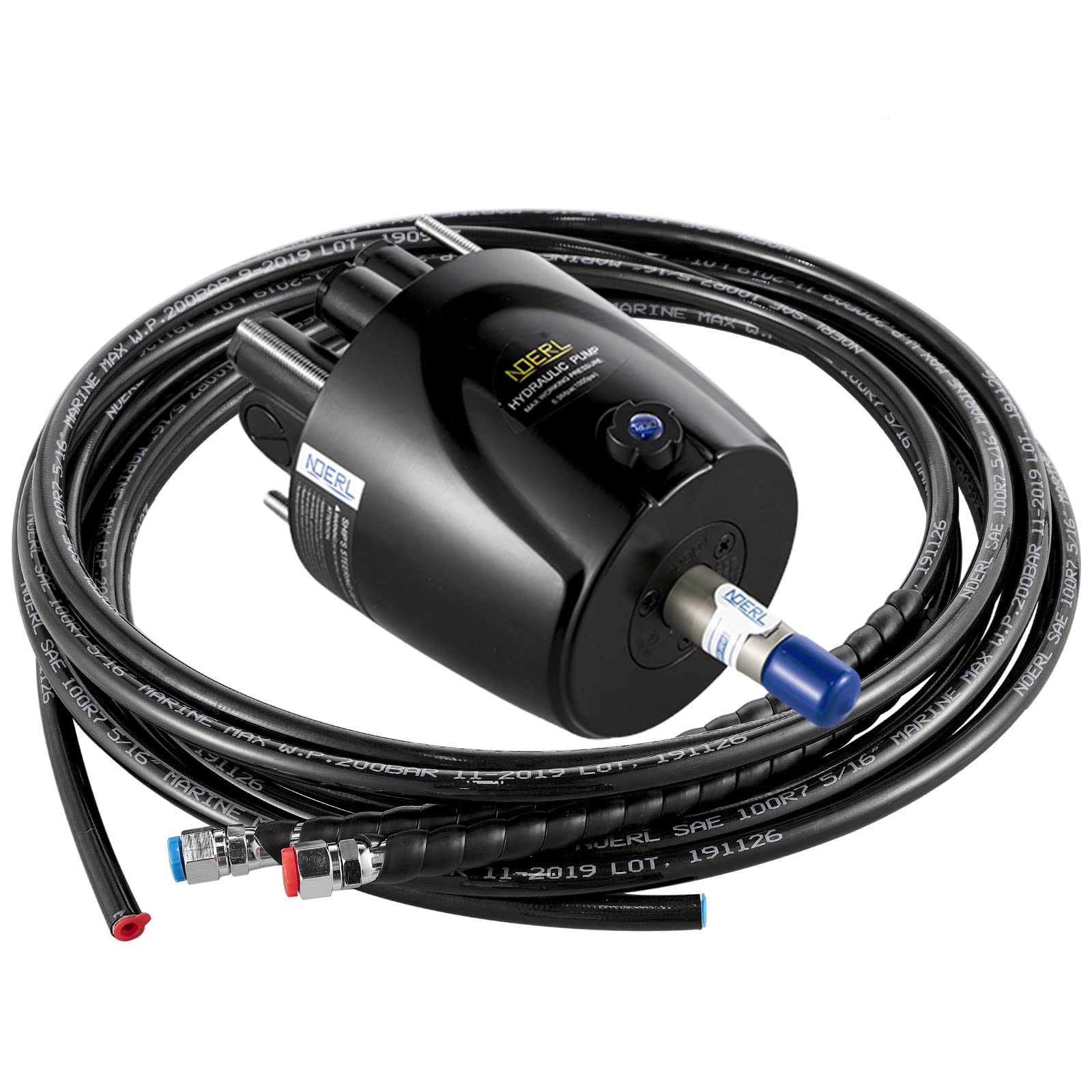 VEVOR Hydraulic Steering for Boats, 300HP Outboard Steering System Kit with Helm Pump, Cylinder, Steering Wheel and Hose