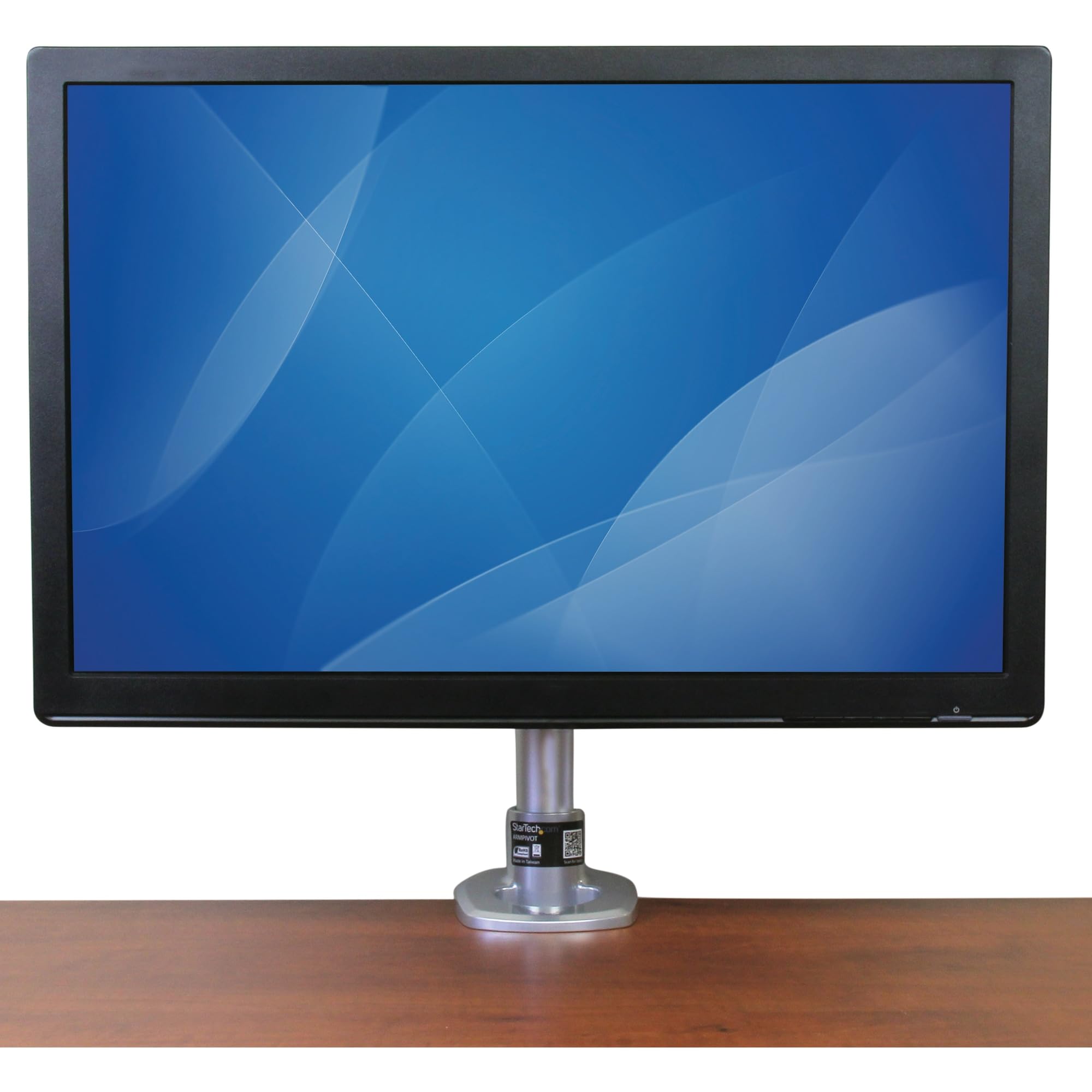 StarTech.com Monitor Desk Mount - Adjustable - Supports Monitors Up to 30" (30.9lb/14kg) - Premium Single Screen VESA Monitor Mount - Desk & Grommet Clamp -Silver (ARMPIVOT)