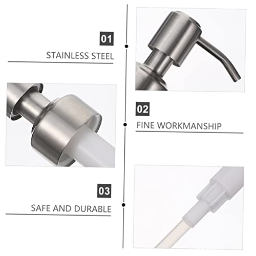 Zerodeko 2pcs Sprinkler Pump Dispenser Dish Foam Pump Conditioner soap Pump Replacement soap Dispenser Kitchen Shower Cup jar Liquid soap Pump Head Universal Travel Stainless Steel Metal