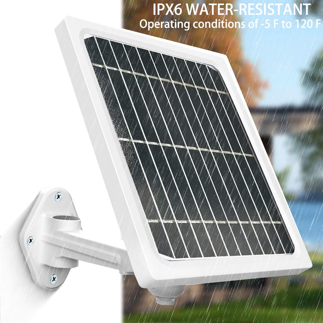 UNT Solar Panel Compatible with Blink Outdoor & Blink XT/XT2/Mini Outdoor Indoor Security Camera,12ft/3.6m Power Cable,Thick 360° Aluminum Alloy Bracket(Cam Not Included)